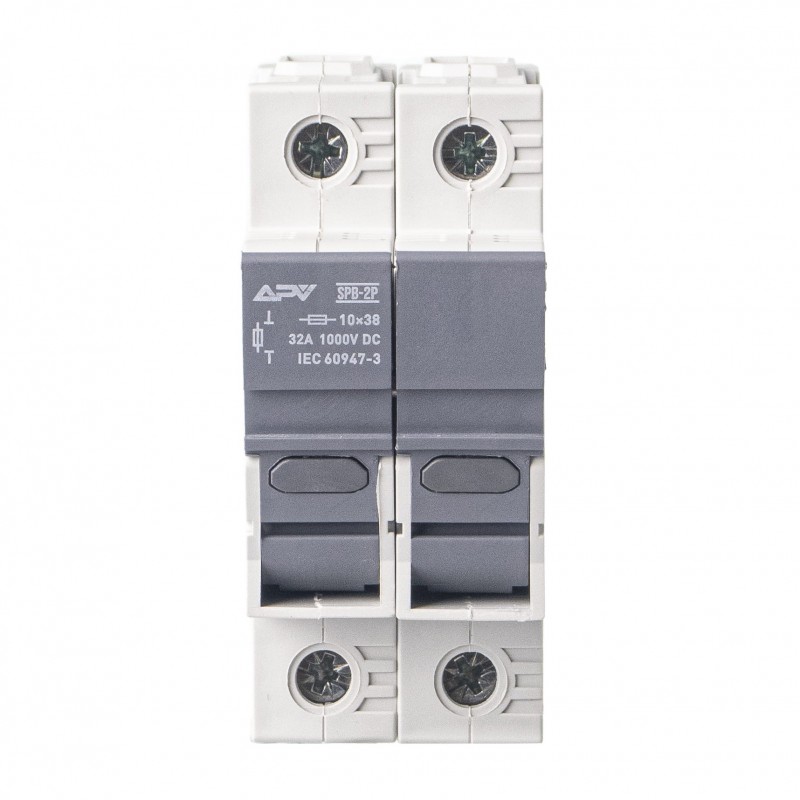 Podstawa Bezpiecznikowa Rozłącznik DC 10x38 2P 1000v max. 32A APV_SPB_2P